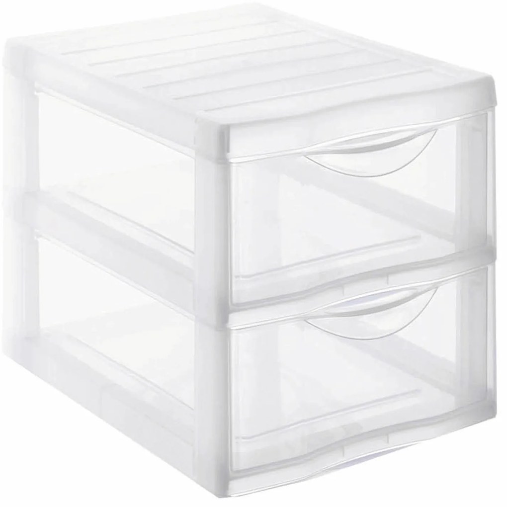 SUNDIS Úložný box se 2 zásuvkami, transparentní, ORGAMIX A4
