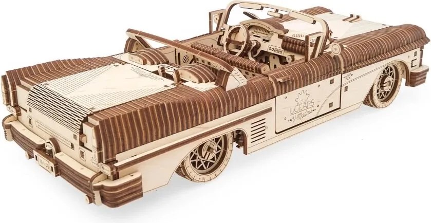 Hračka Ugears 3D dřevěné mechanické puzzle VM-05 Auto (50's convertible)