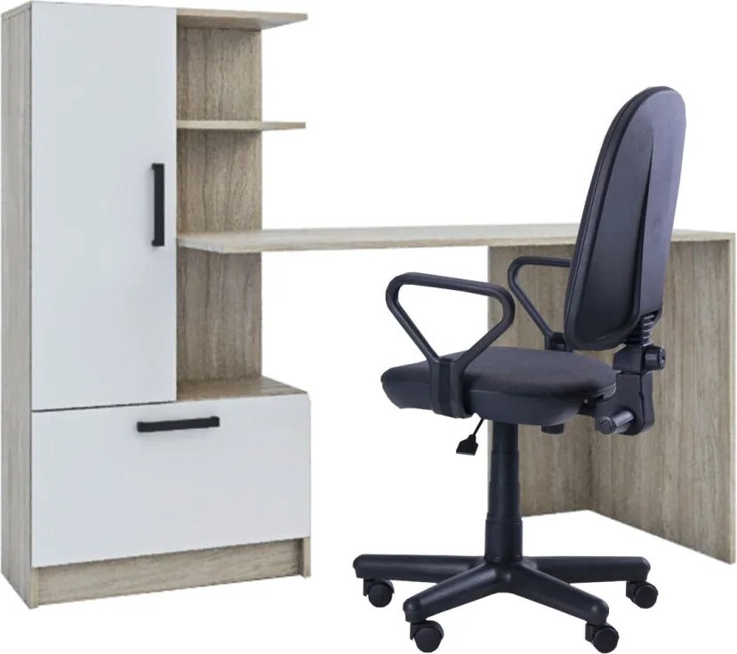Počítačový stůl Standard, urban oyster / nymfea alba, levá montáž