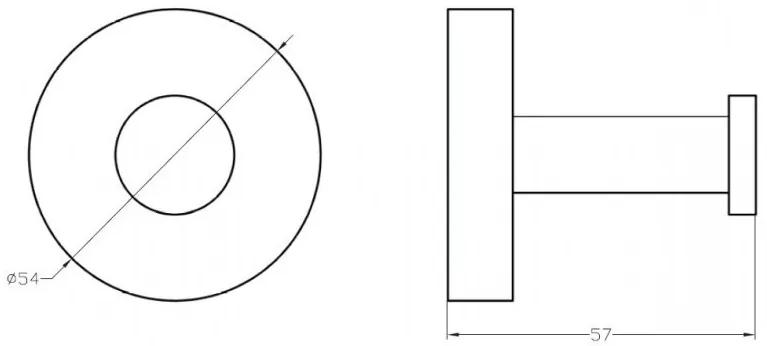 HOPA Věšáček válcový magnetický, 54 × 54 × 57 mm, chrom KDBE104106182