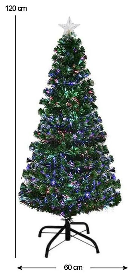 Vánoční stromek s optickými vlákny, s barevným LED-em ve více typech-120 cm-ový