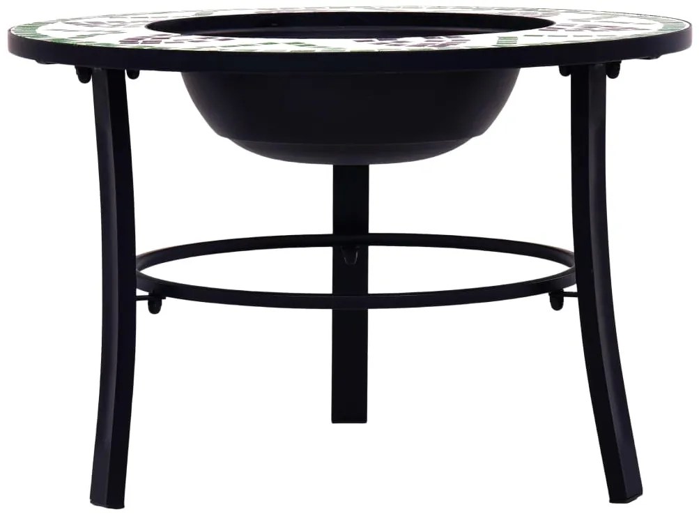 vidaXL Mozaikové ohniště zelené 68 cm keramika