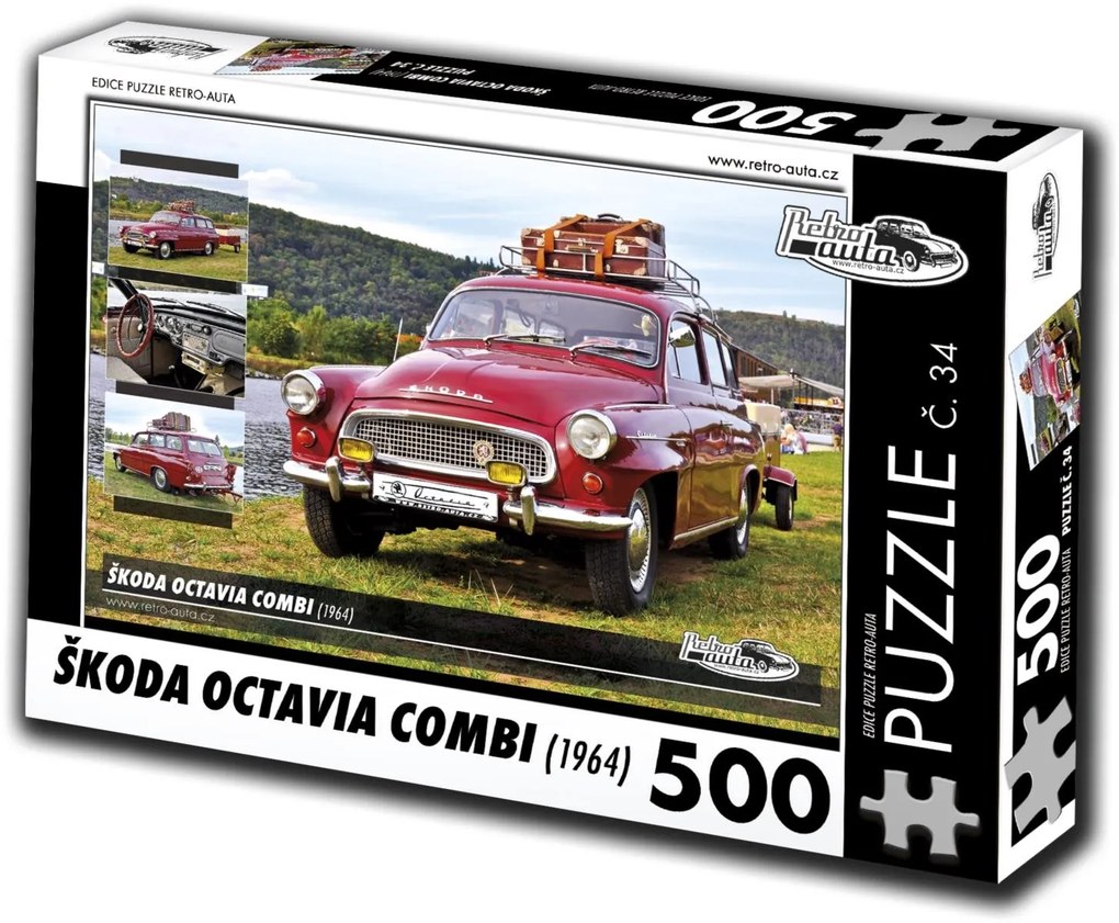 Puzzle retro-auta puzzle č. 34 škoda octavia combi (1964) 500 dílků