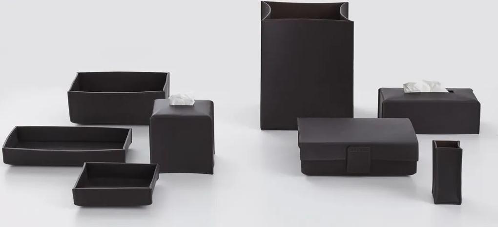Box na kapesníky Nappa čtvercový 14 cm černý