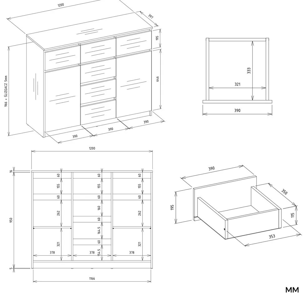 Komoda MALWA 2D6S kašmír