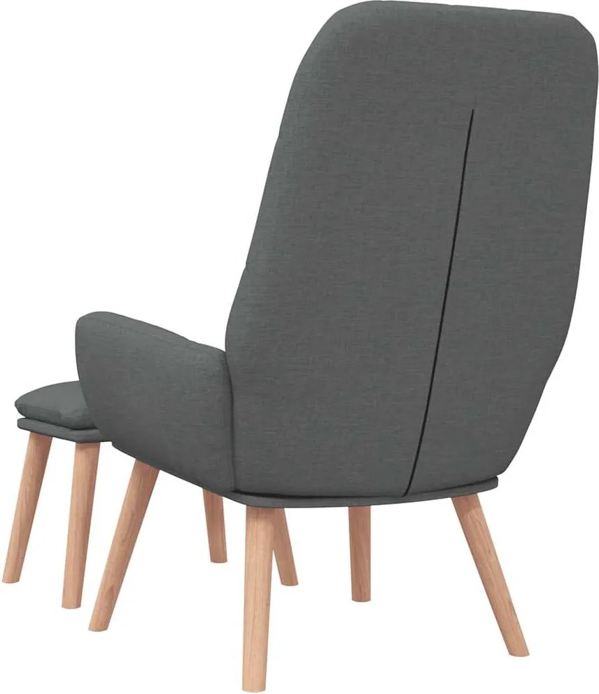Relaxační křeslo s podnožkou tmavě šedé textil 3315150