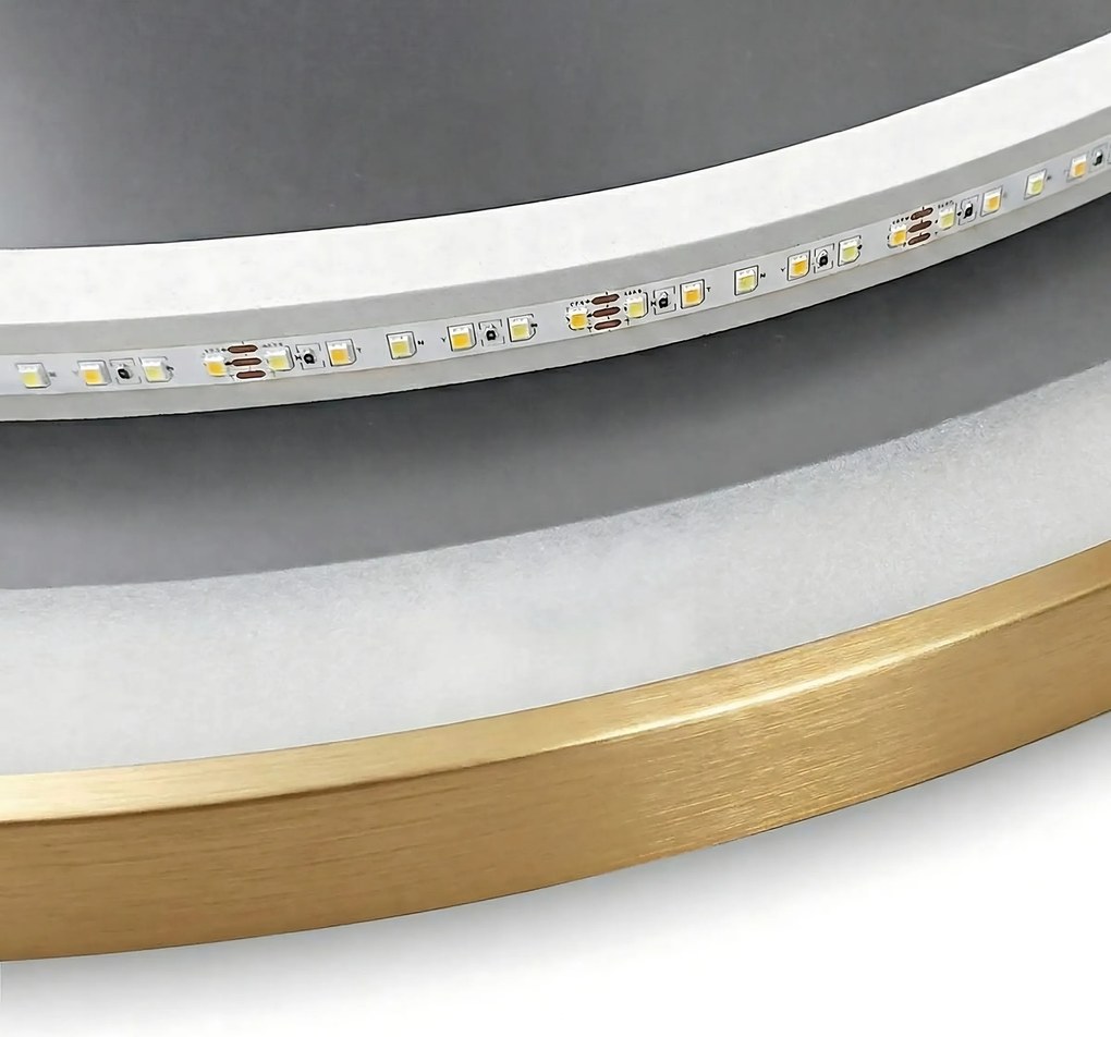 Nástěnné zrcadlo s LED osvětlením MMJ 50 cm růžově zlaté
