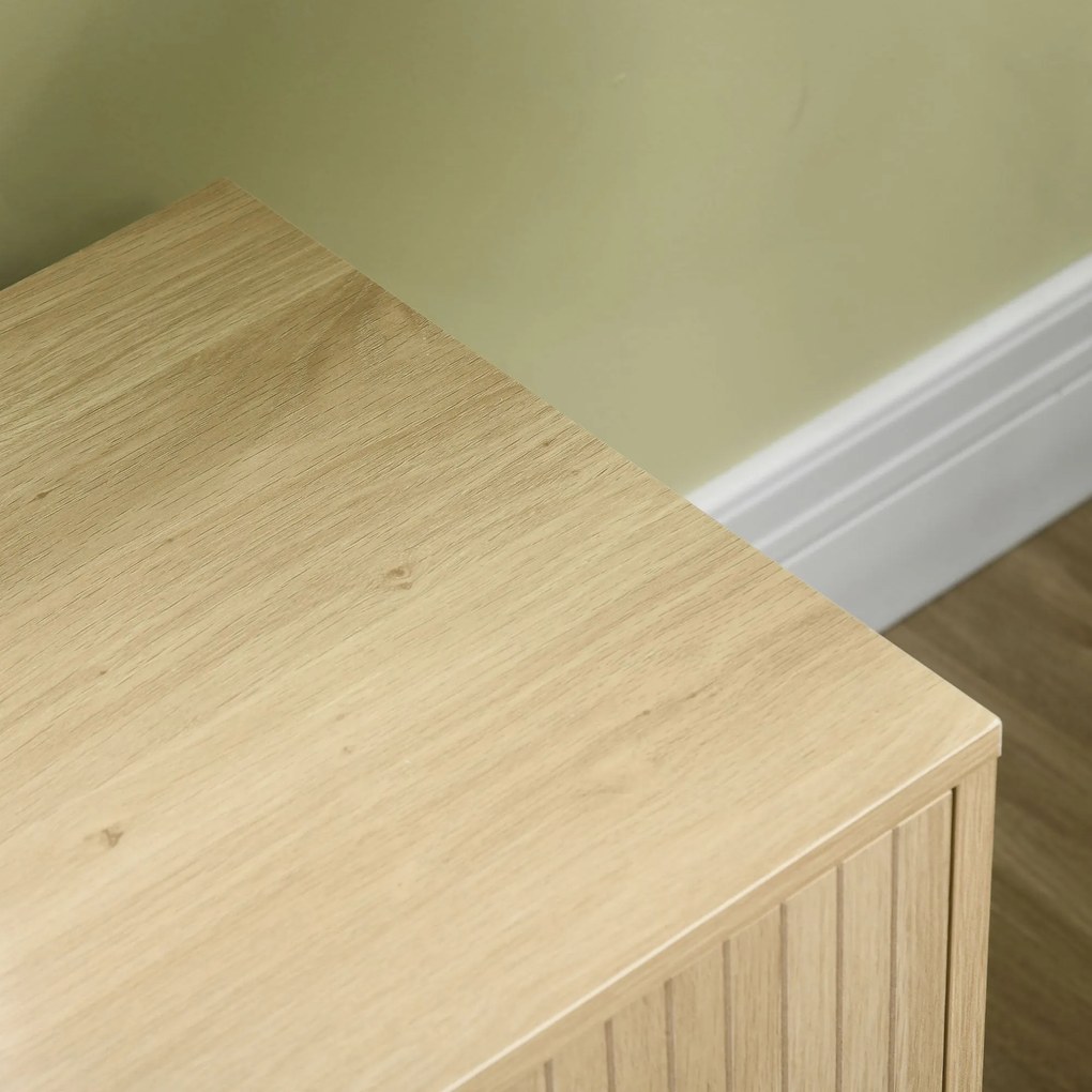 HOMCOM TV Stojan - TV Kabinet pro TV do 65 palců s 3 skříňkami a 2 otvory na kabely a nastavitelnou policí - 150 x 40 x 51 cm Přírodní | Aosom