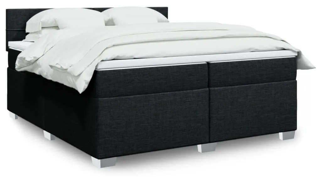 Box spring postel s matrací černá 200x200 cm textil 3285997
