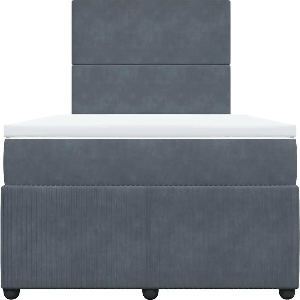 Box spring postel s matrací tmavě šedý 120x190 cm samet 3294581