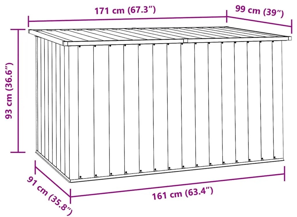 vidaXL Marketos Zahradní úložný box zelený 171 x 99 x 93 cm