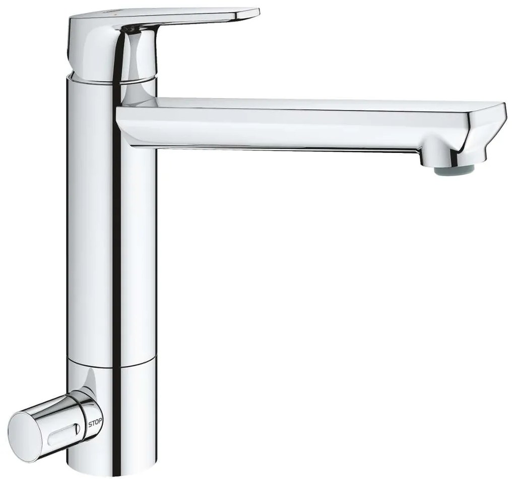 Grohe BauEdge - Dřezová baterie s uzavíracím ventilem, chrom 31696000