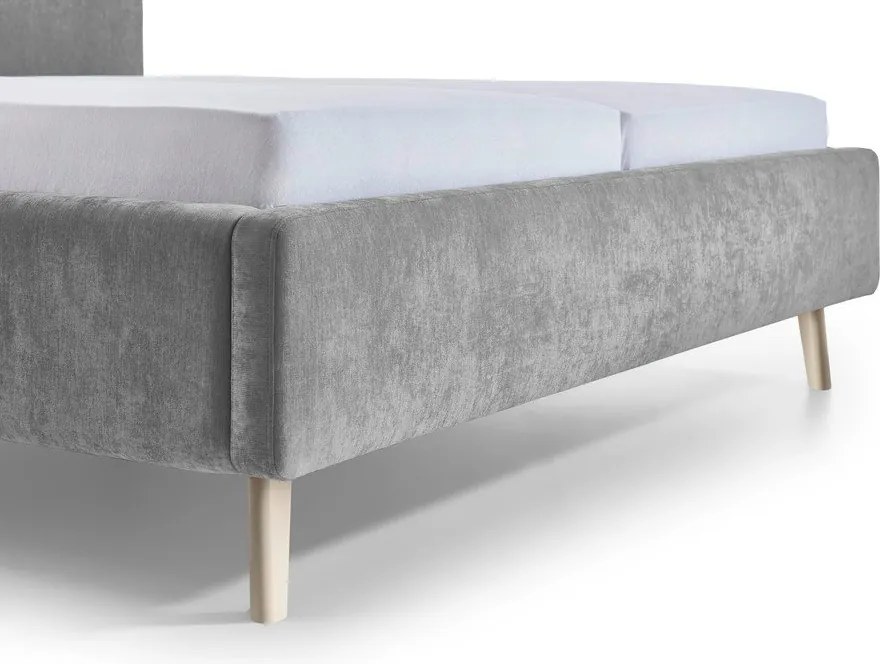 Šedá čalouněná dvoulůžková postel bez roštu 160x200 cm Mattis – Meise Möbel