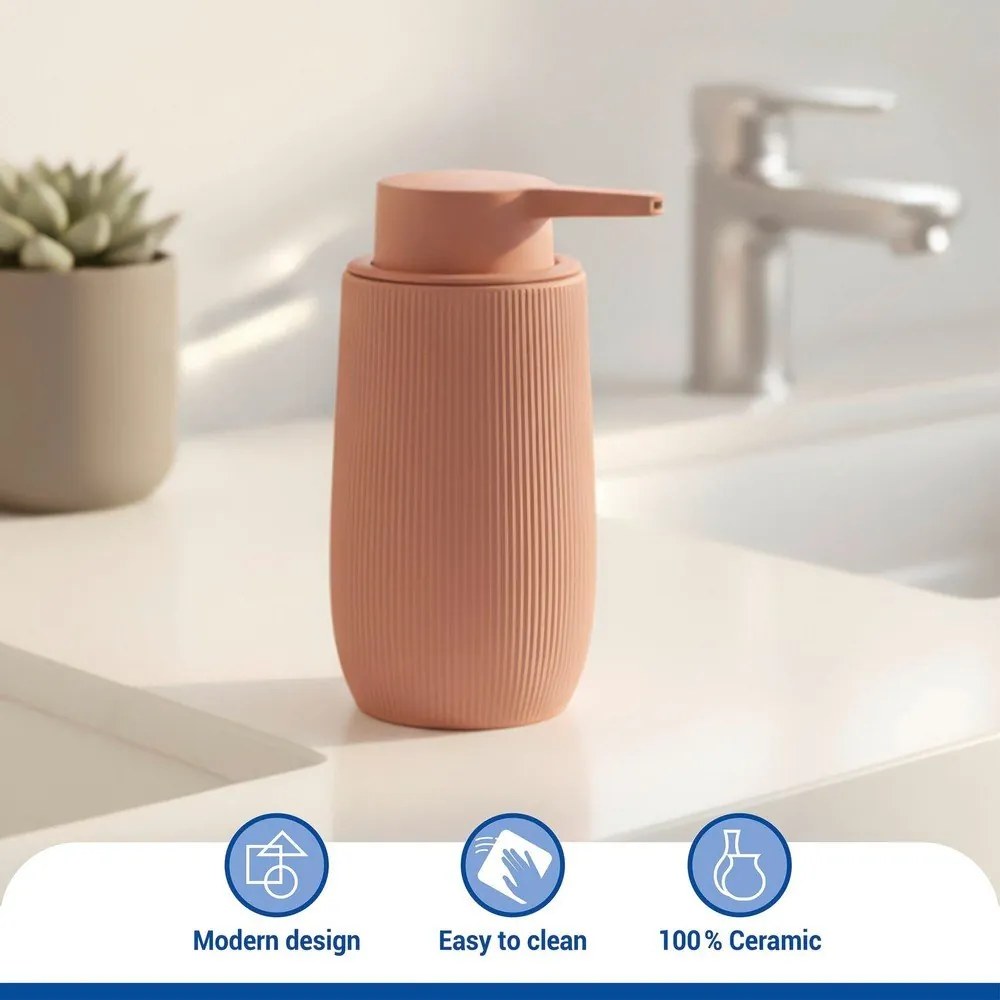 Hnědý plastový dávkovač mýdla 400 ml Fablo – Wenko