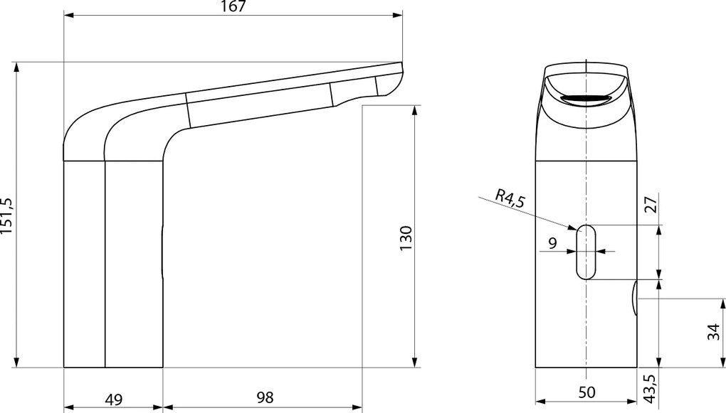 Sapho Sapho, Senzorová stojánková baterie, 6V DC (4xAA), gun metal, PS203GM