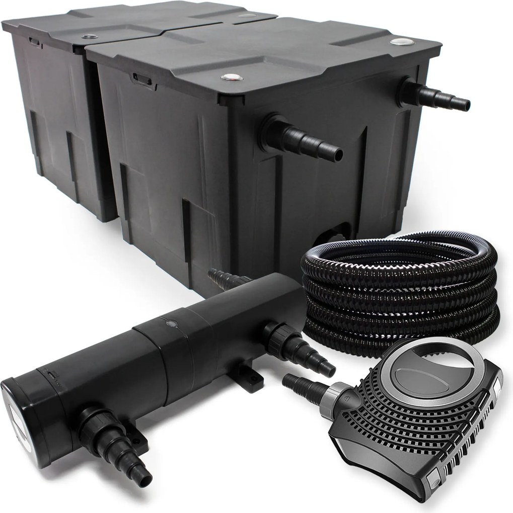 Sada jezírkové filtrace SunSun CBF-350B / CUV-224 – 60000 L, 10000 l/h, 80 W (54052)
