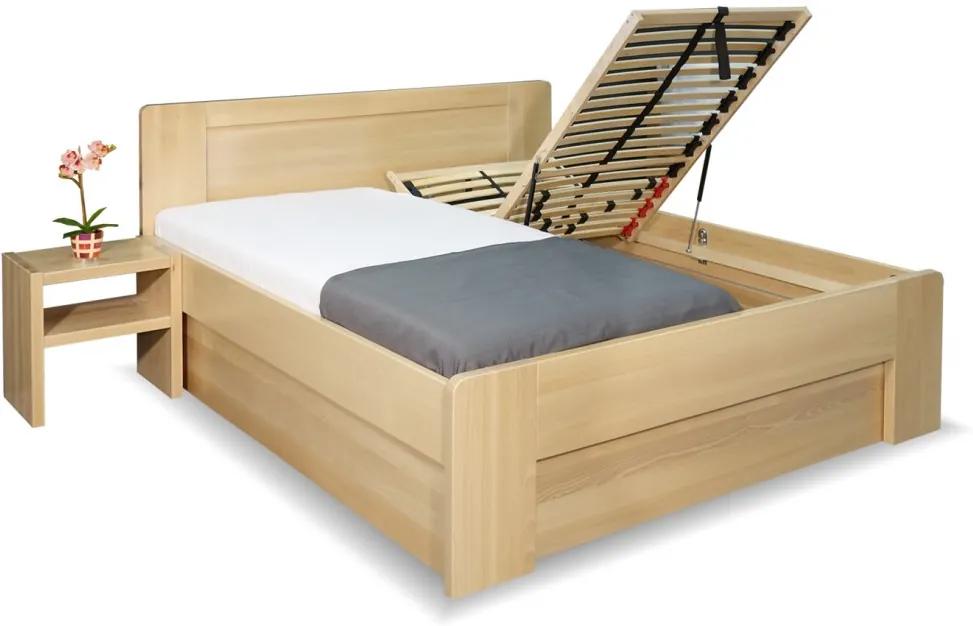 Zvýšená postel s úložným prostorem Dan, , masiv buk , 160x200 cm