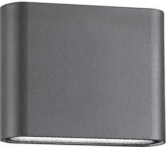NV 740401 Venkovní nástěnné svítidlo SOHO tmavě šedý hliník skleněný difuzor LED 2x3W 3000K 220-240V 2x60st. IP54 světlo nahoru a dolů - NOVA LUCE