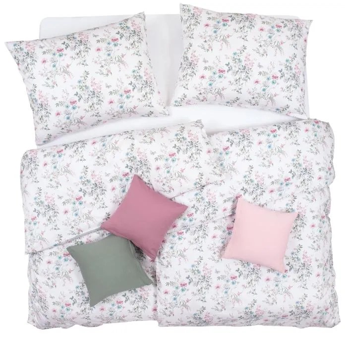 SCANquilt povlečení SATÉN DESIGN medline bílopastelová 140 x 200/70 x 90 cm