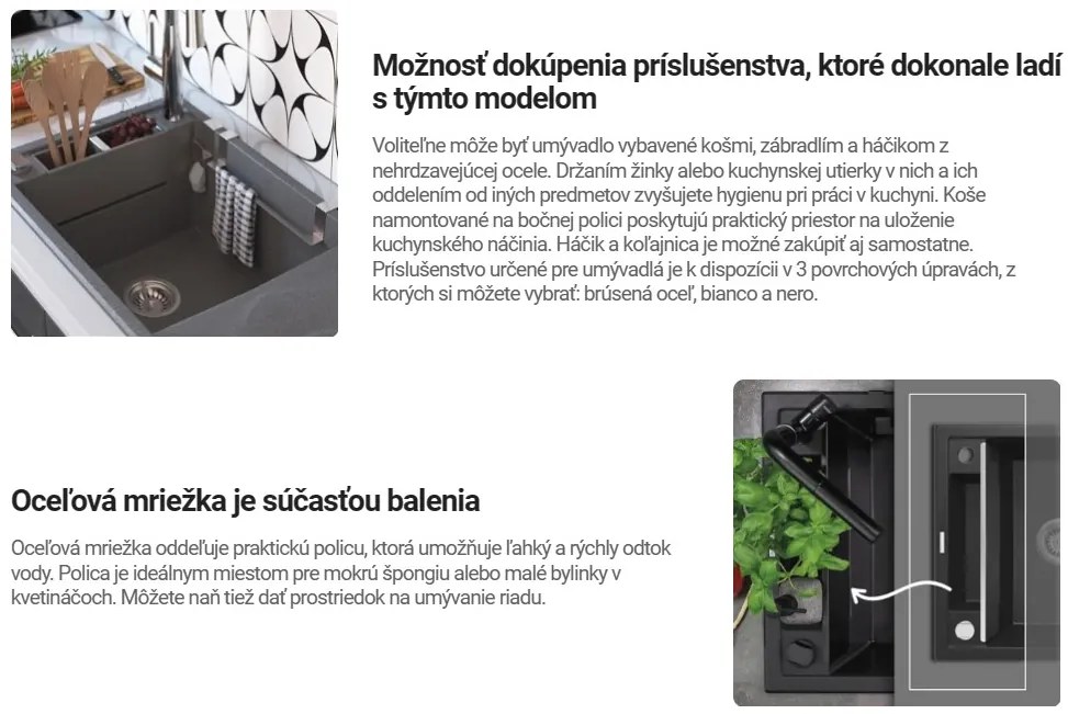 Deante Magnetic, 2-komorový granitový dřez s odkapávačem 1160x500x224 mm, černá matná, DEA-ZRM_N213