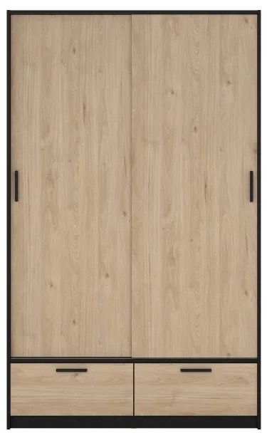 FALCO Šatní skříň s posuvnými dveřmi Line 74324 černý mat/jackson hickory