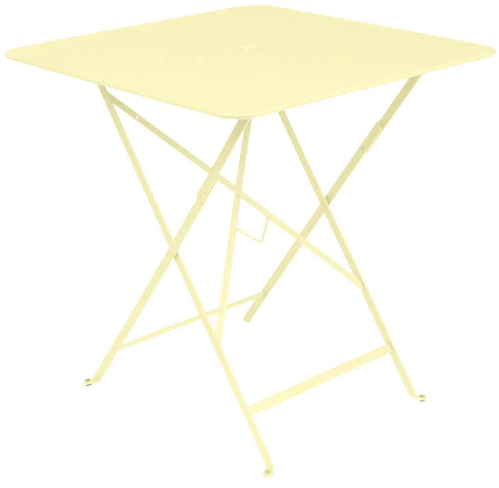 OnaDnes -20% Citronově žlutý kovový skládací stůl Fermob Bistro 71 x 71 cm