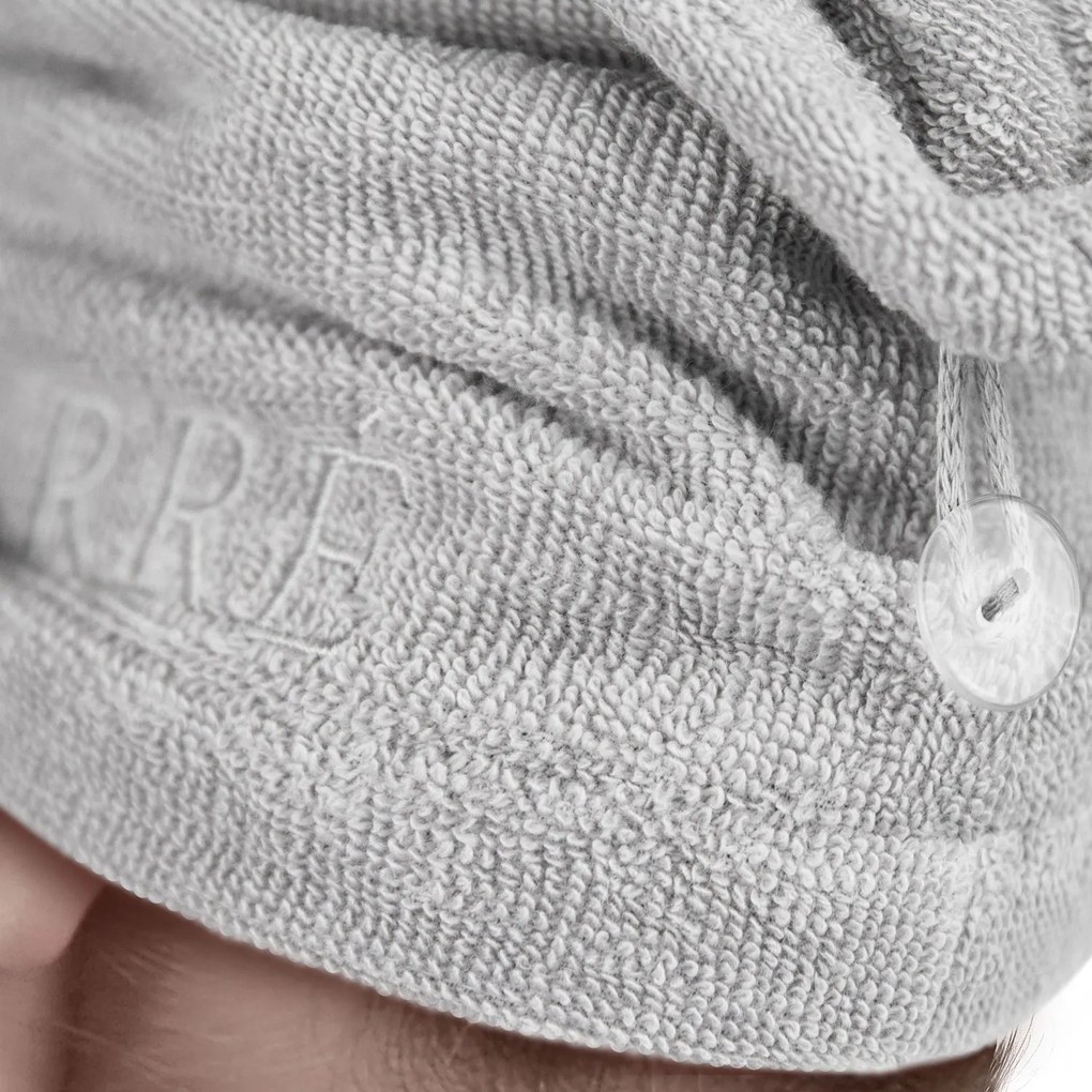 Bavlněný froté turban do sauny a wellness Comfort světle šedý