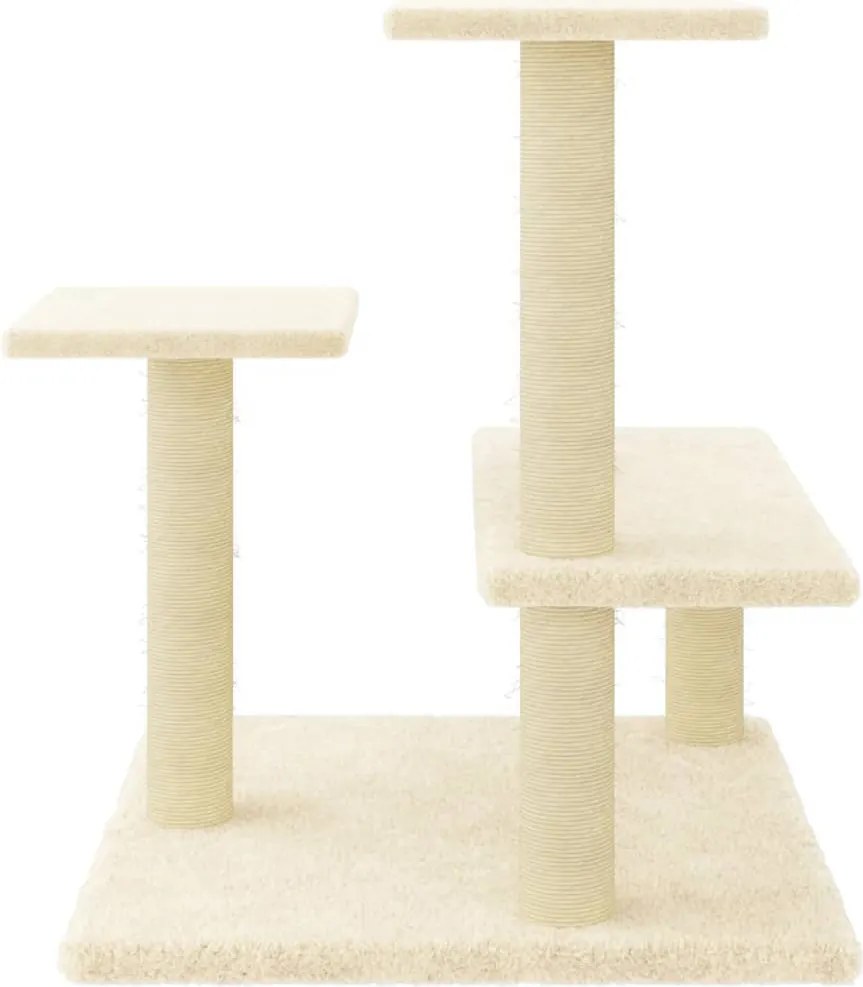 Škrabadlo pro kočky se sisalovými sloupky krémové 61 cm 172085