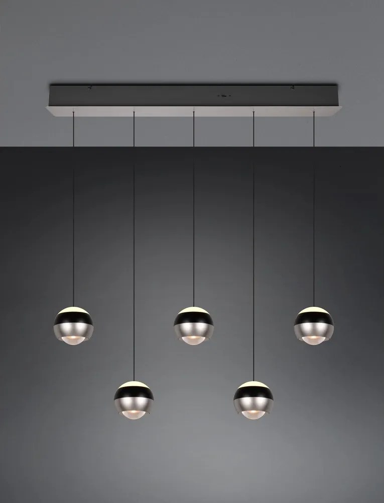 Černé/ve stříbrné barvě LED závěsné svítidlo Orbit – Trio Select