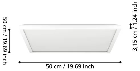 Eglo 901452 - LED Koupelnové stropní svítidlo ROVITO 17W/230V 50x50 cm IP44 bílá