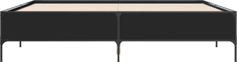 Rám postele černý 200 x 200 cm kompozitní dřevo a kov 3279777