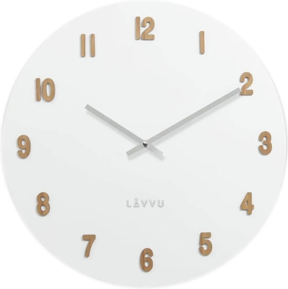 Velké bílé dřevěné hodiny LAVVU WHITE