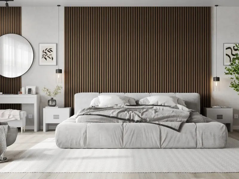 Mexen Lam-B, akustické stěnové lamely 275 × 30 cm, HDF deska 4 mm, technická dýha, ořech espresso, S100-275307-3015-019