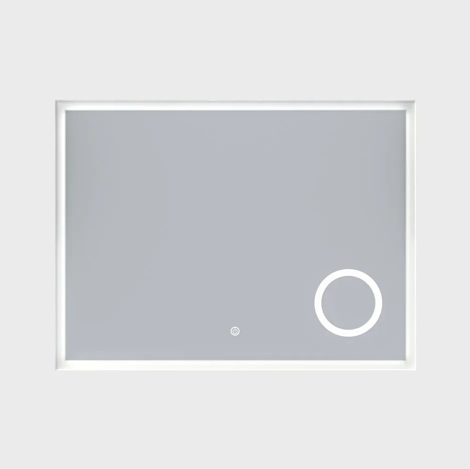 Erga Luna, LED zrcadlo 80x60cm s kosmetickým zrcadlem 3x zvětšení, 2185 lm, 6500K, přední/zadní osvětlení, ERG-V01-124-8060-00