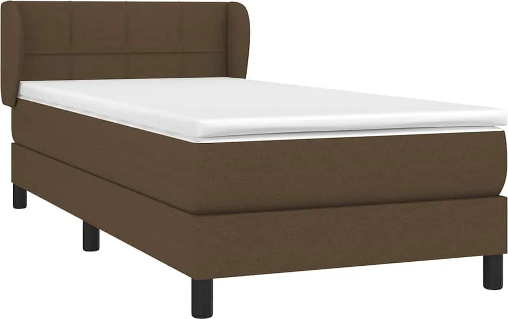 Box spring postel s matrací tmavě hnědá 100 x 200 cm textil 3126224