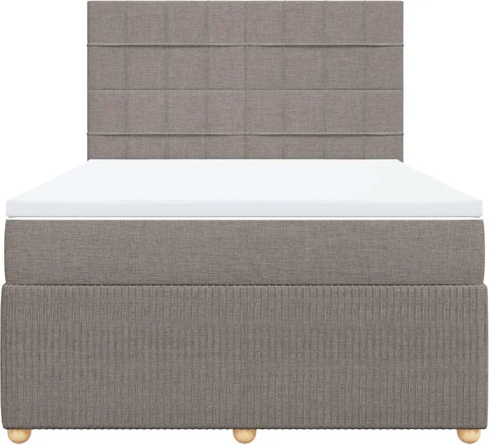 Box spring postel s matrací taupe 140x200 cm textil 3294383