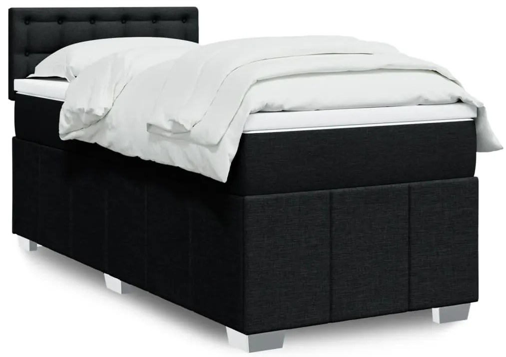 Box spring postel s matrací černá 90x190 cm textil 3286939