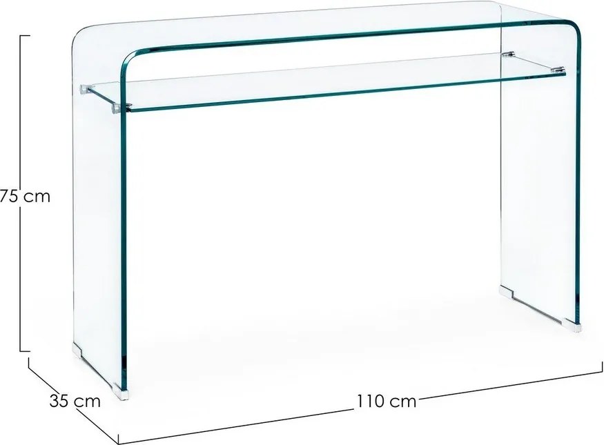 Skleněný konzolový stolek 35x110 cm Iride – Bizzotto