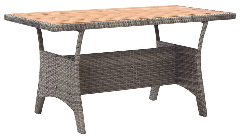 46145 vidaXL Zahradní stůl šedý 130 x 70 x 66 cm masivní akáciové dřevo