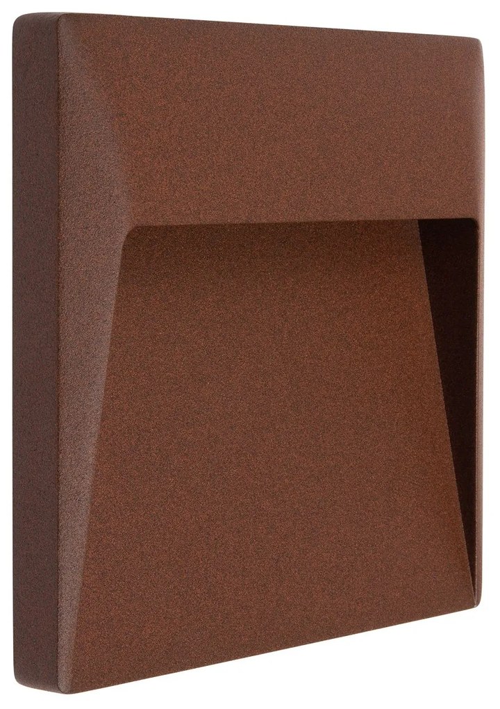 iLed 81292W07 Envelope_W Wall-Recessed, cortenové nástěnné svítidlo, 7W LED 3000K, 17x16,8cm, IP65