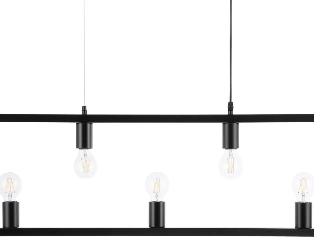 Černá stropní lampa s 5 žárovkami BAYAS