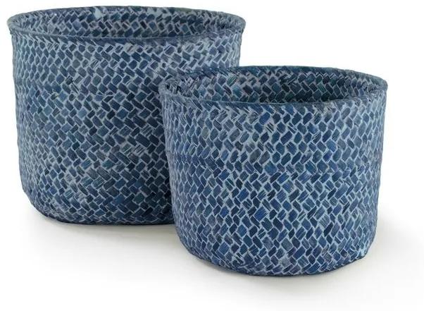 Set pletených košíků Compactor, 2 ks, modrá