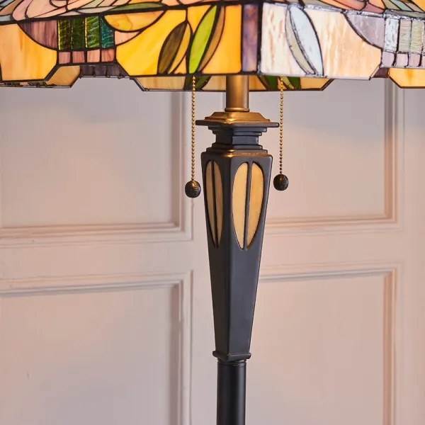 Endon 64383 - Stojací lampa Tiffany WILLIOW 2xE27/60W/230V pr. 42,5 cm