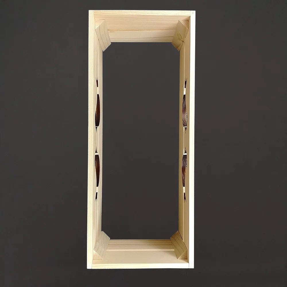 AMADEA Dřevěný obal na truhlík s ptáčky, 52x21,5x17cm, český výrobek
