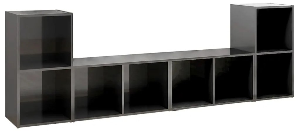 vidaXL Marketos TV skříňky 4 ks šedé vysoký lesk 72x35x36,5 cm kompozitní dřevo
