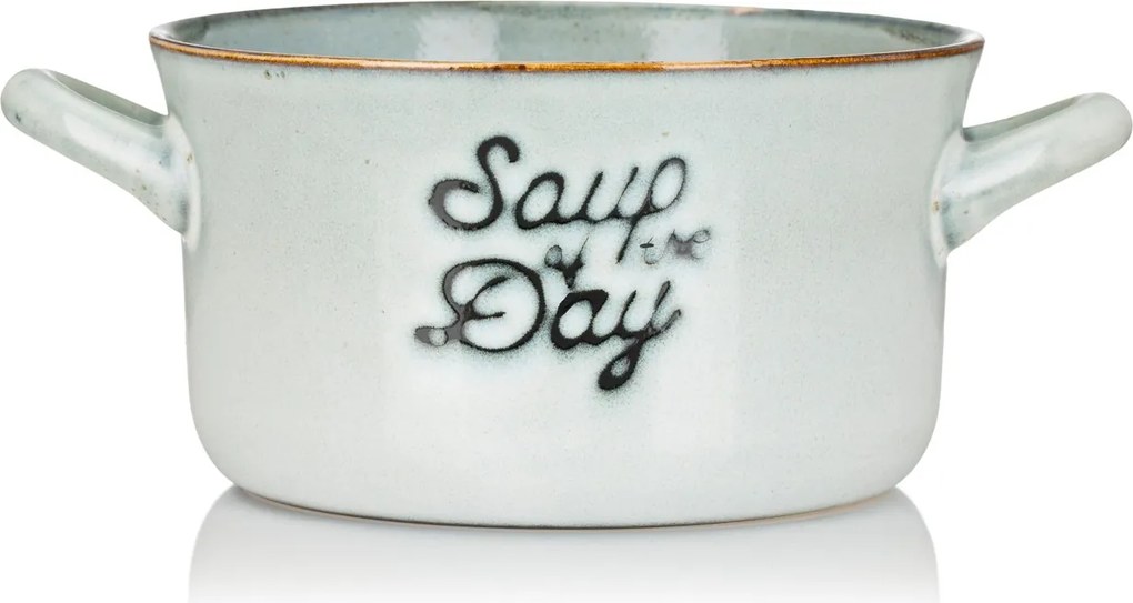 Kameninová miska na polévku Soup 500 ml světle šedá