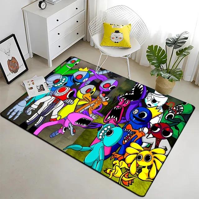 Protiskluzový koberec / předložka s barevnými motivy ze hry "Rainbow friends" vhodný do dětského pokoje (17-21) Barva: 17, Velikost: 80 cm x 120 cm