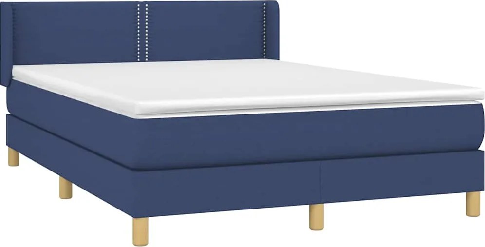 Box spring postel s matrací modrá 140x190 cm textil 3130191