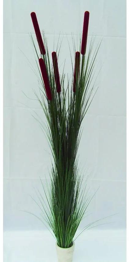 Umělá květina - Zblochan vodní, tmavě zelený s pupeny, 152 cm