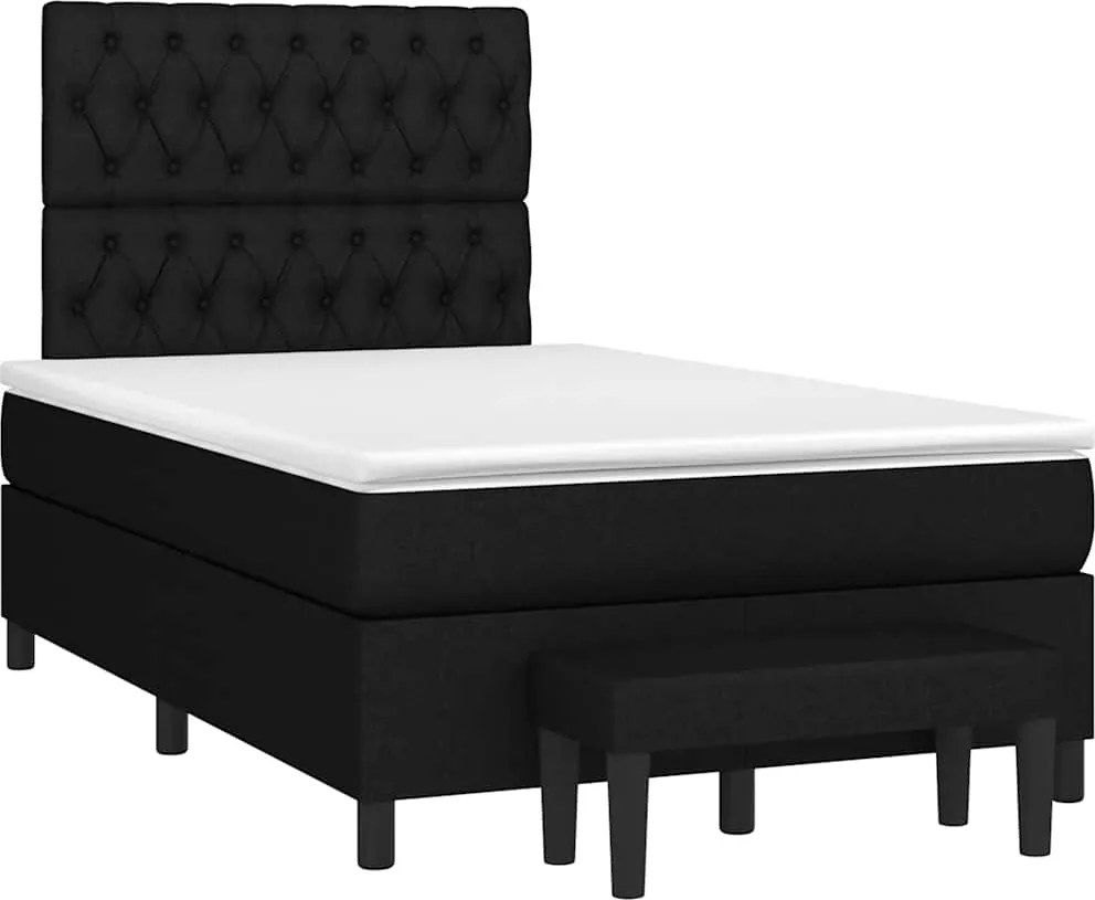 Box spring postel s matrací černá 120x190 cm textil 3270378